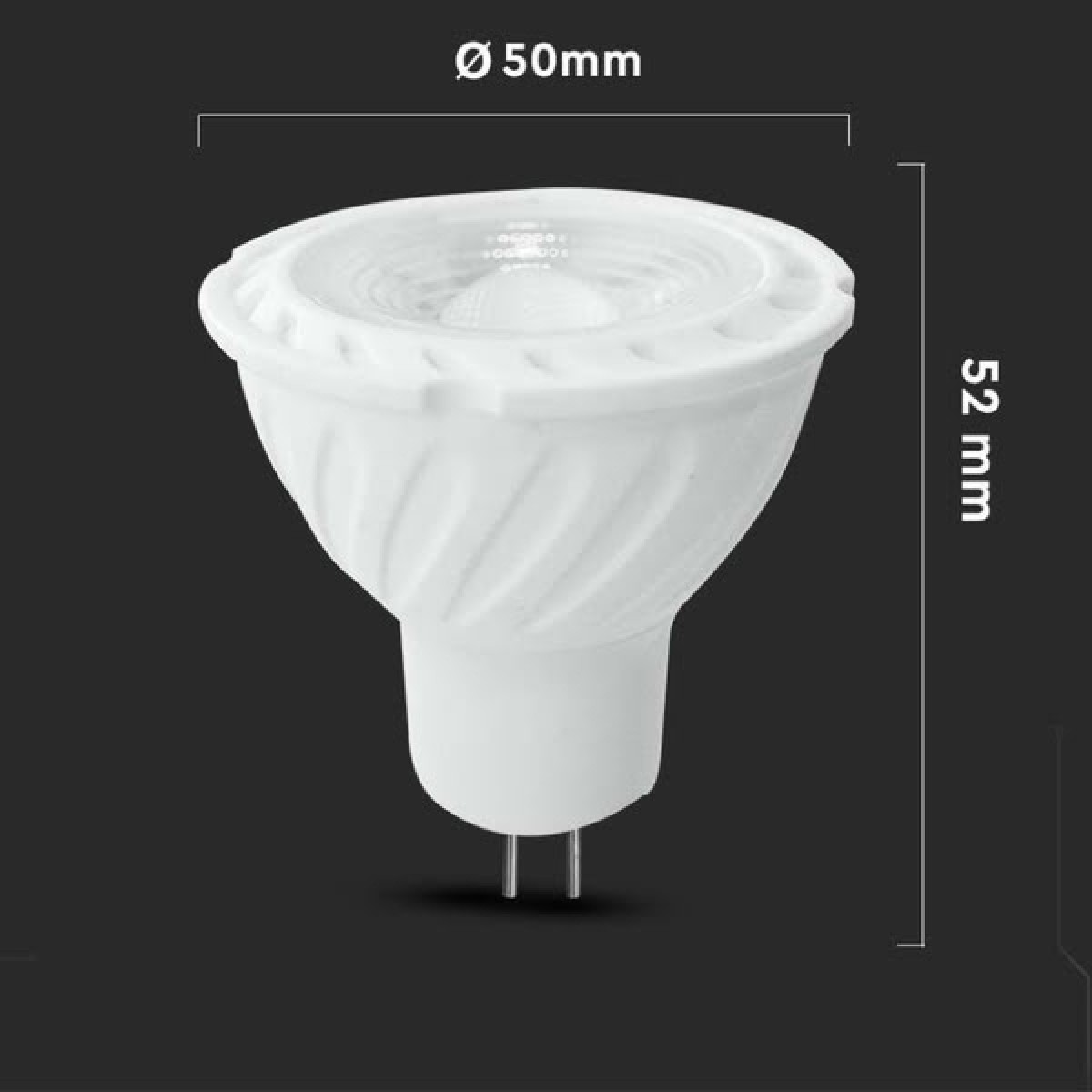 V-Tac PRO VT-267 Lampadina LED GU5.3 Faretto Spotlight 6.5W 38° CHIP SAMSUNG - SKU 21207 | 21208 ...